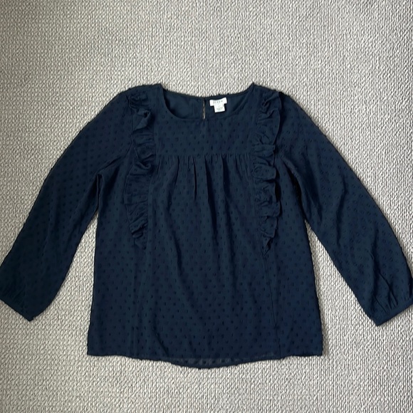 J. Crew | Tops | J Crew Ruffle Dot Blouse | Poshmark